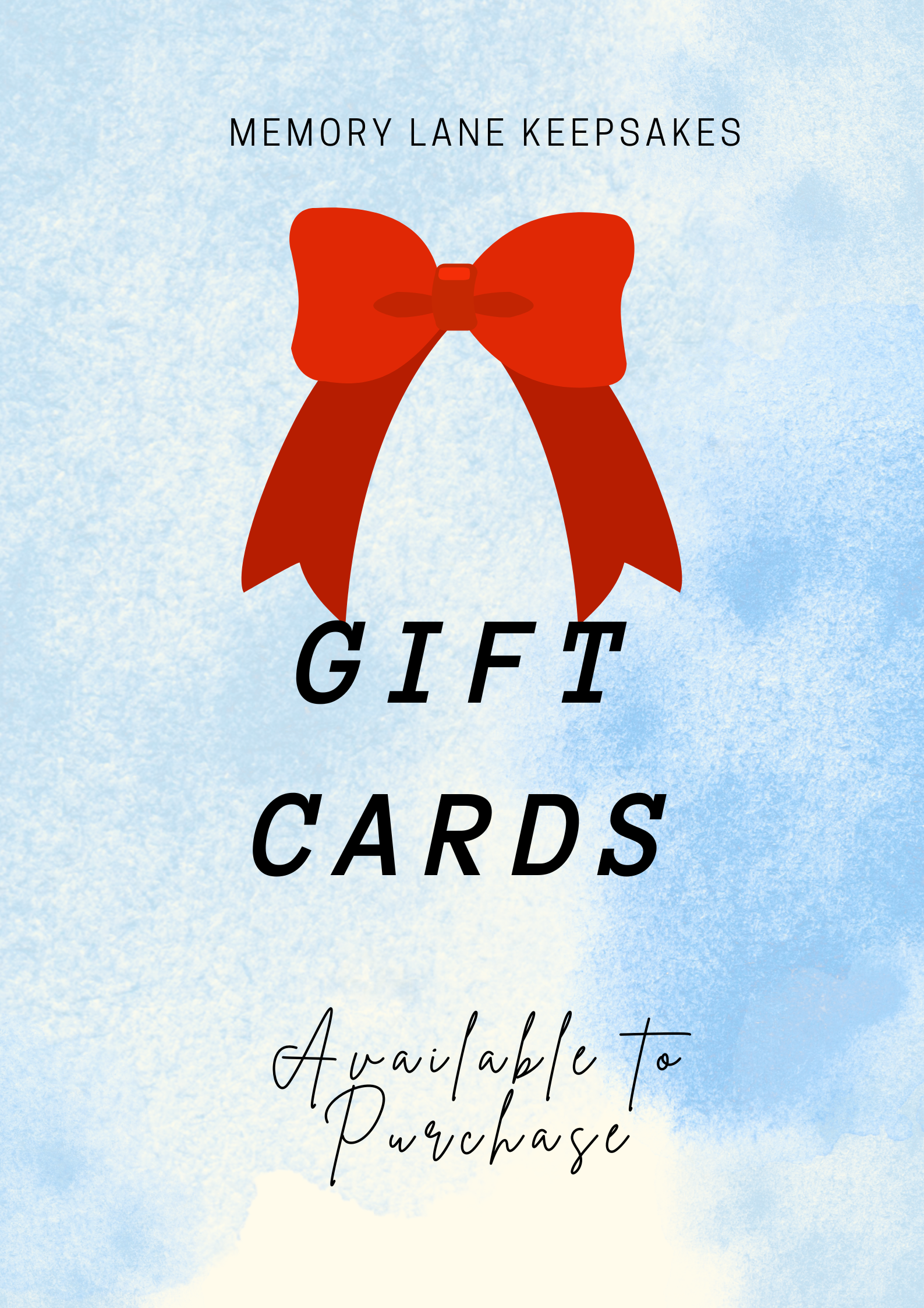 Gift Card – Memory Lane Keepsakes